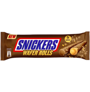 SNICKERS, Wafer Rolls, 24g, Schokoladenwaffel, Karamell, Erdnüsse ...