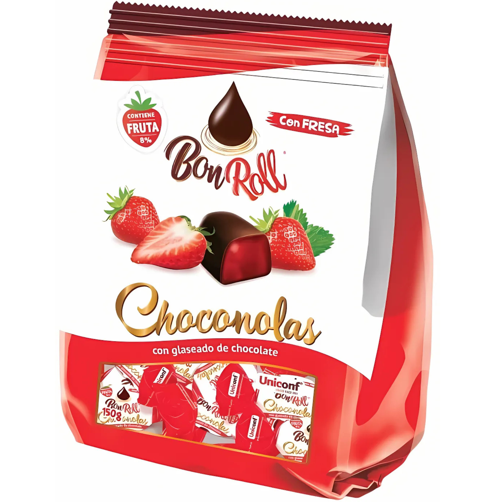 Bon Roll, Choconolas, Strawberry, 80g, Schokolade, Erdbeeren ...