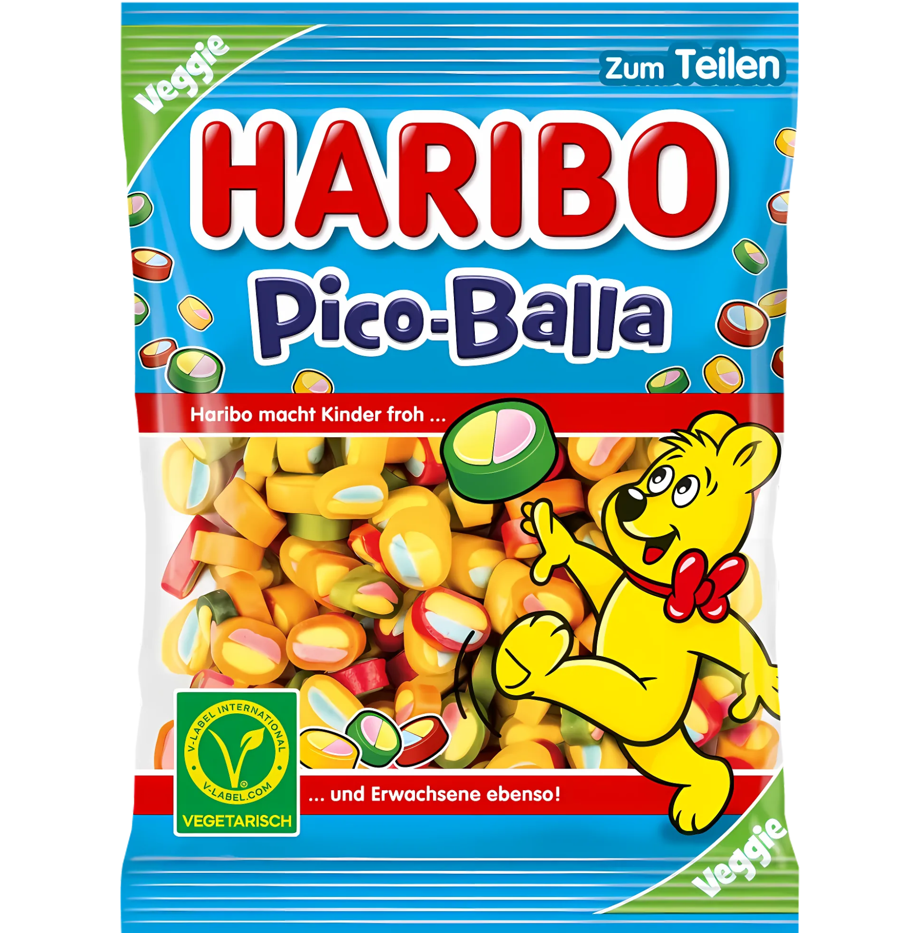 HARIBO, Pico-Balla, 85 g, Fruchtgummi, Süssigkeiten, fruchtig, gefüllt ...
