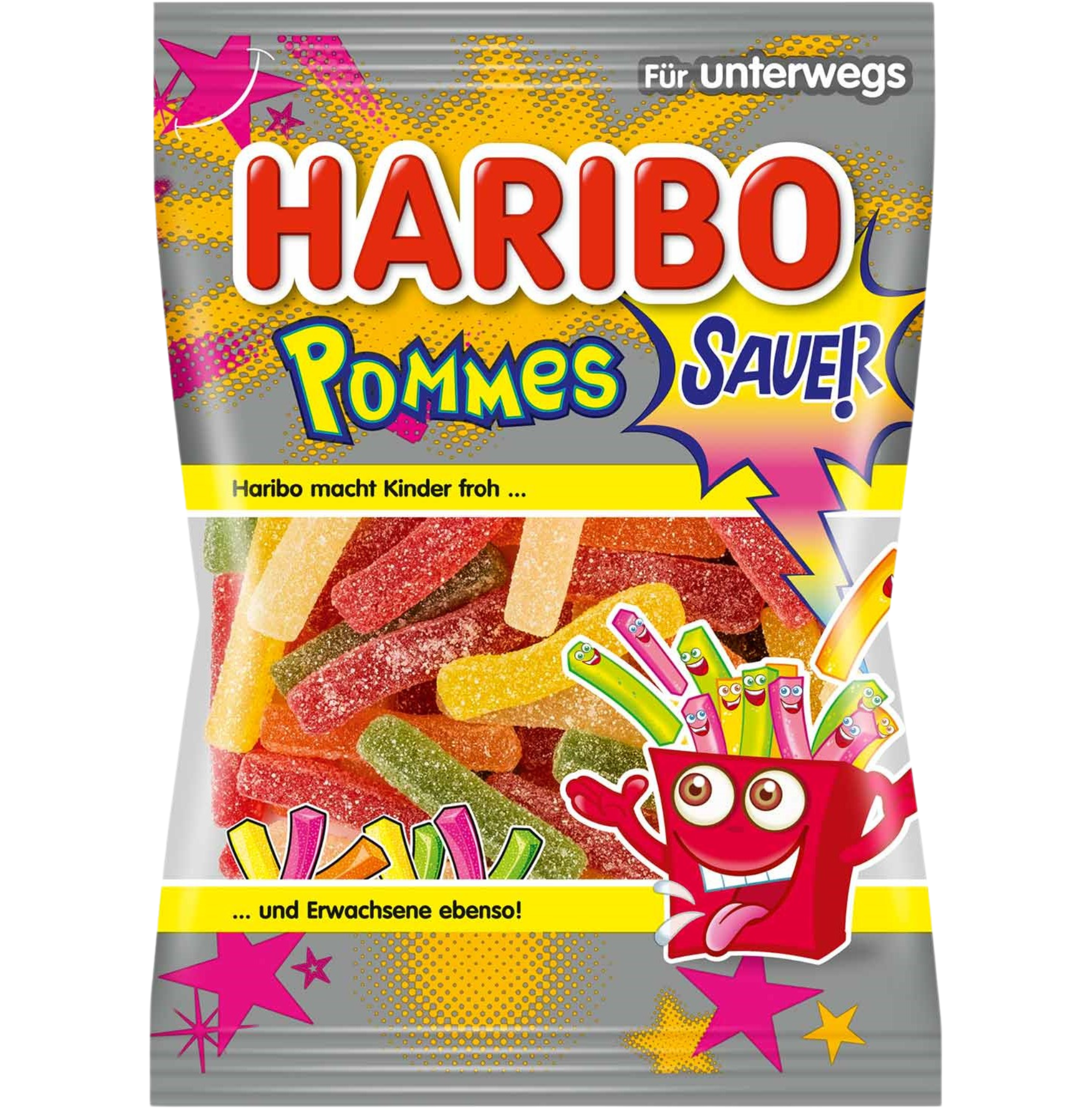 HARIBO, Pommes Sauer, 100 g, Fruchtgummi, sauer, Süssigkeiten, fruchtig ...
